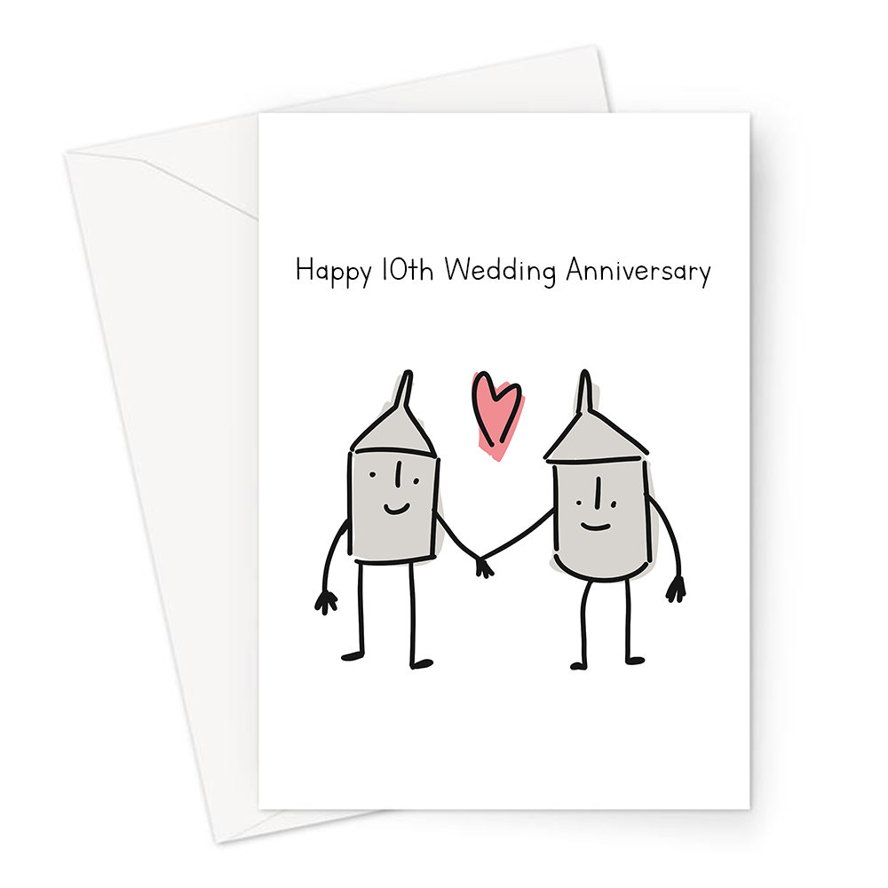 Happy 10th Wedding Anniversary Greeting Card Tin Wedding Anniversary Happy 10th Wedding Anniversary Greeting Card Tin Wedding Anniversary