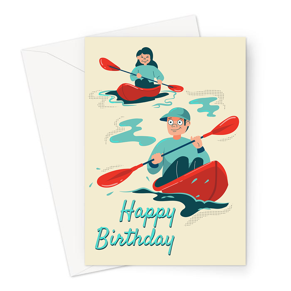Happy Birthday Canoeing Greeting Card | Happy Birthday Card For Canoer ...