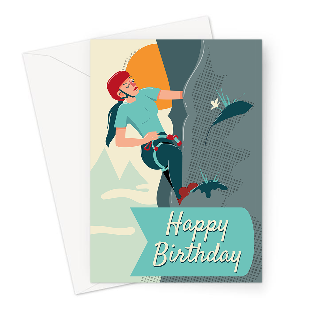 Happy Birthday Rock Climbing Greeting Card | Happy Birthday Card For ...