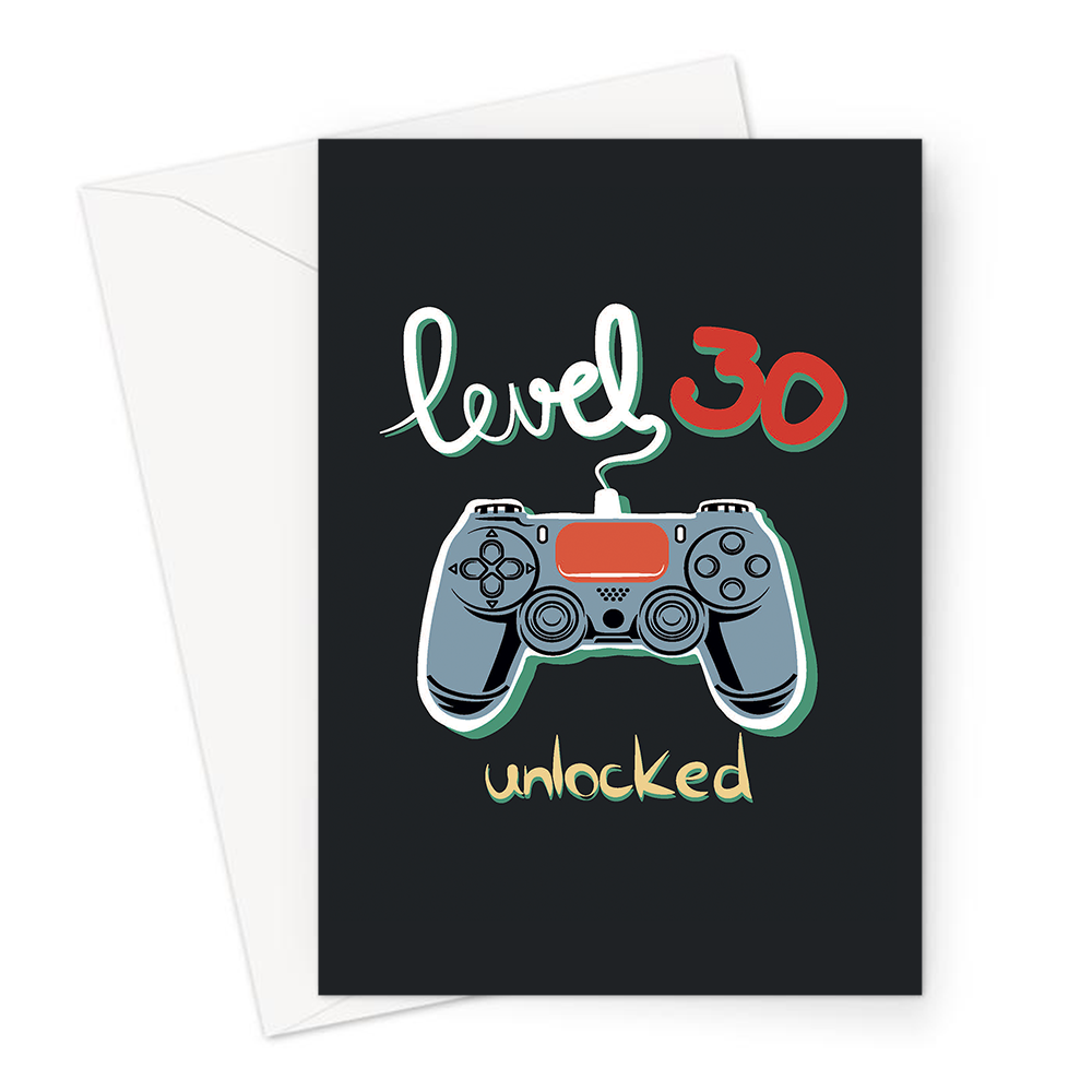 Level 30 Unlocked Greeting Card | 30th Birthday Card For Gamer ...
