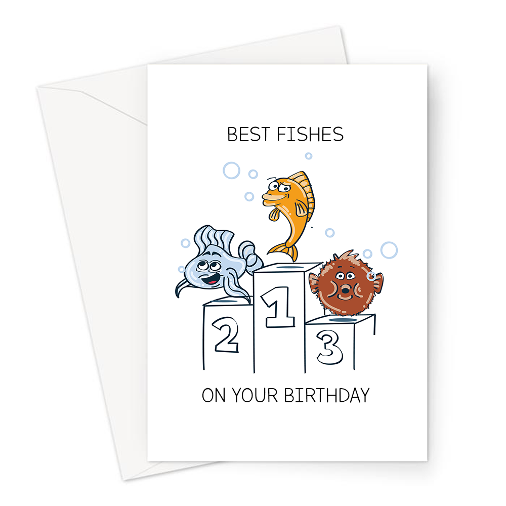 Best Fishes On Your Birthday Greeting Card | Funny Fish Pun Birthday ...