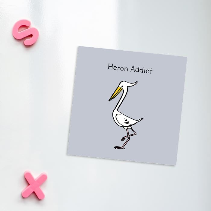 Heron Addict Magnet | Pun Gift For Twitchers, Bird Watcher, Nature ...