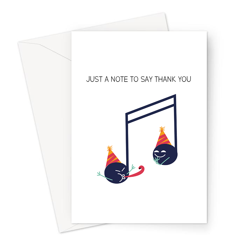 Just A Note To Say Thank You Greeting Card | Funny, Cute, Musical Note ...