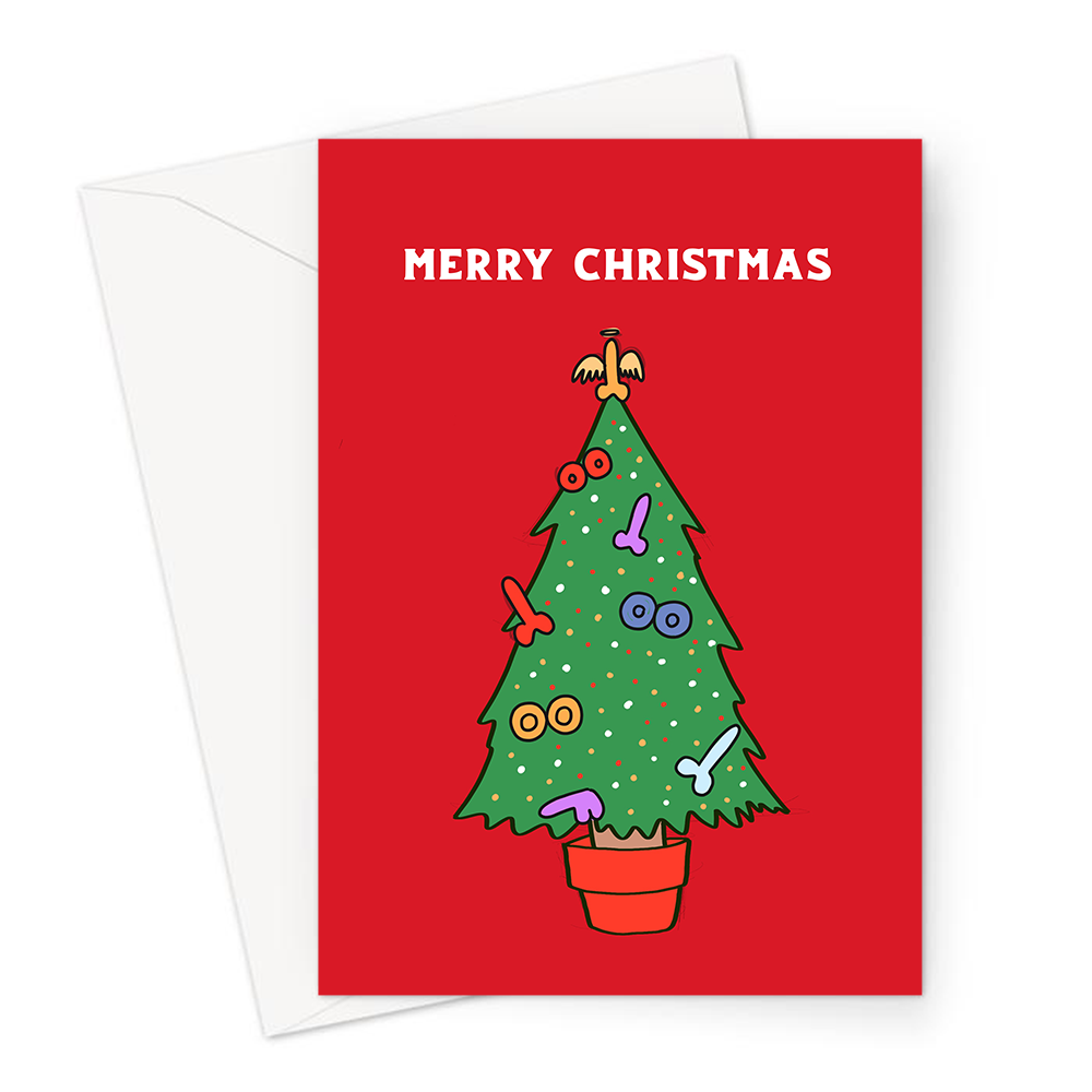 Rude Christmas Tree Merry Christmas Greeting Card | Rude, Funny ...