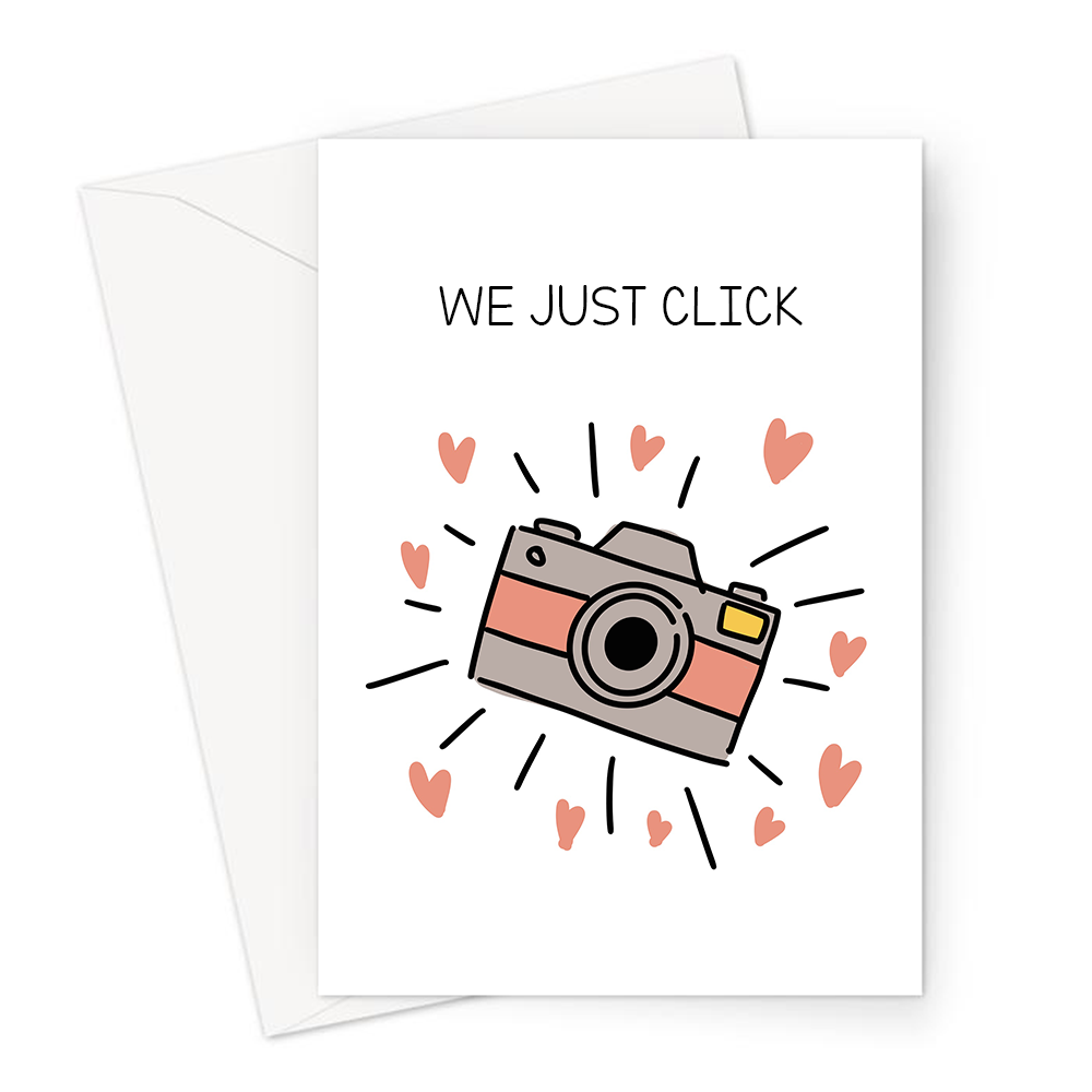 We Just Click Greeting Card | Funny Photography Pun Anniversary Card ...